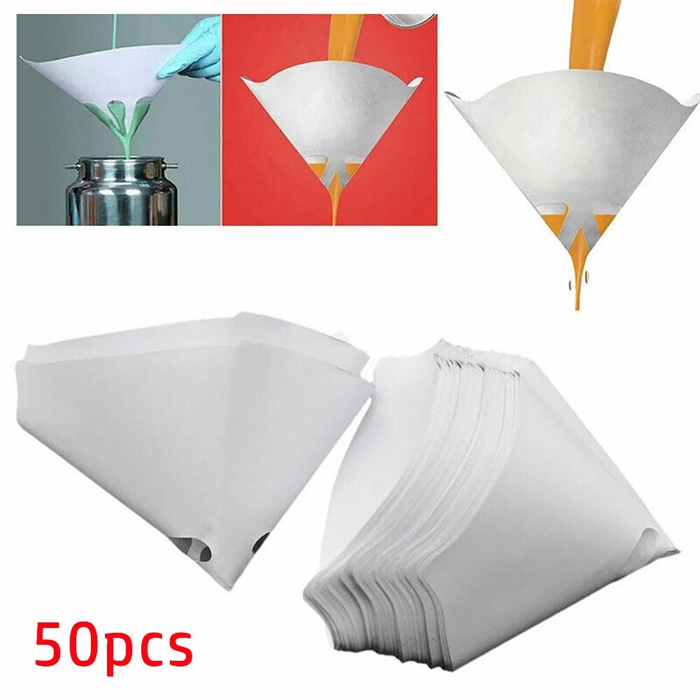 50 Piece Set of High Quality Fine Paint Paper Strainers for Expert ...