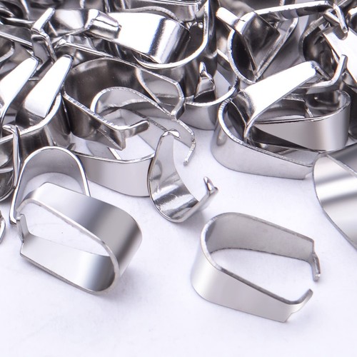 Silver Pinch Clips Bail Pendant, 300pcs Stainless Steel Snap on Clasps ...