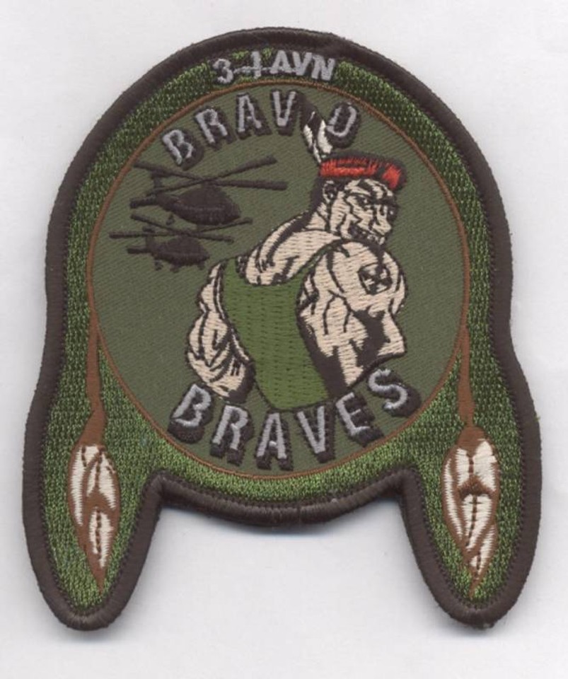 B CO 3-4 AVN "BRAVO BRAVES" patch | eBay