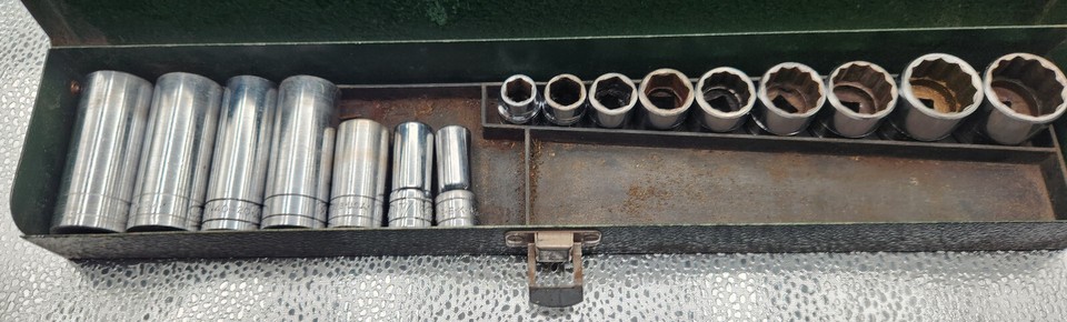 S-K Tools -- 3/8” Drive SAE + 1/2" drive SAE - VINTAGE Socket Sets ...