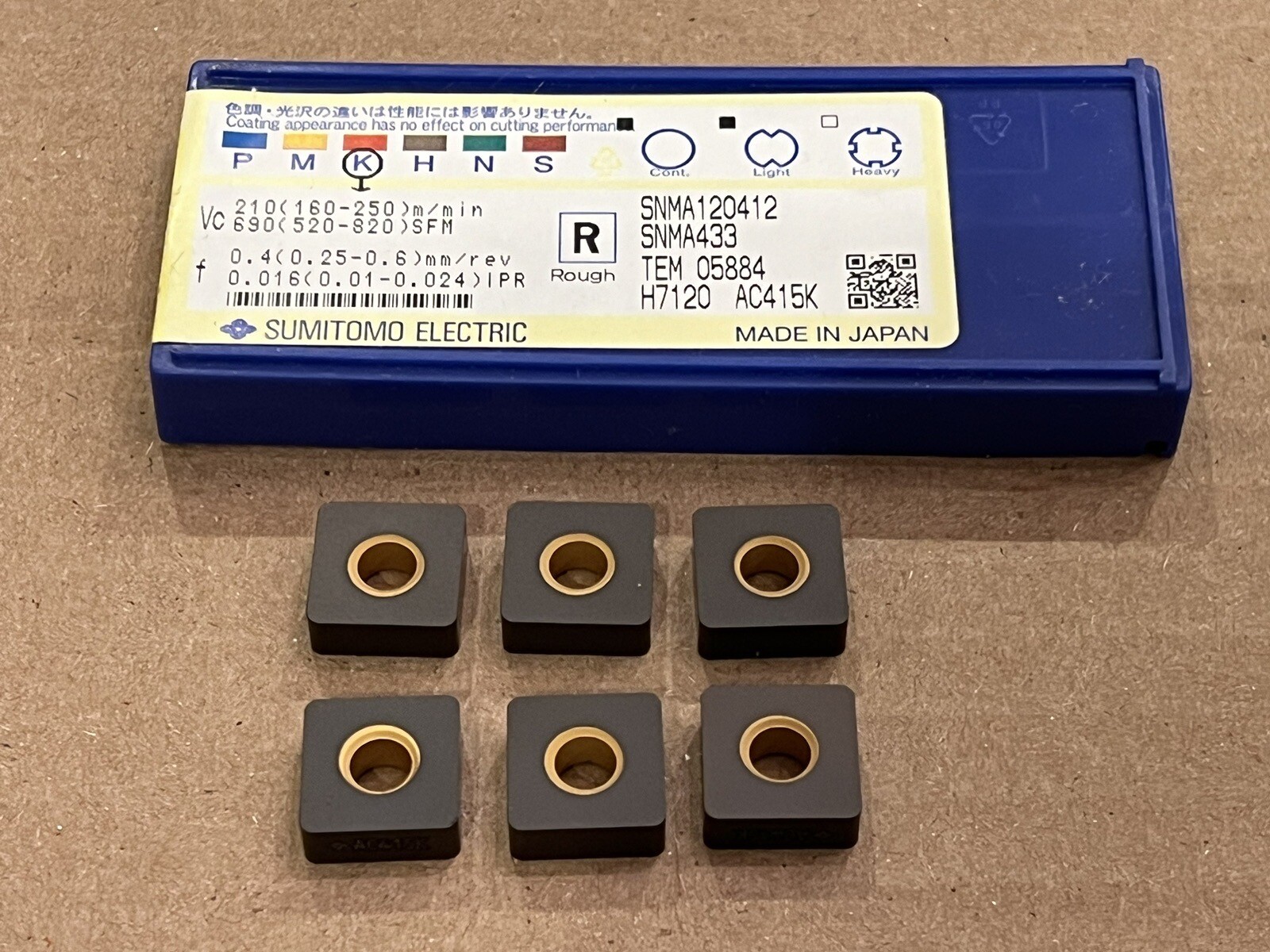 SUMITOMO Carbide Inserts - SNMA120412 SNMA433 AC415K - Qty. 6 - NEW ...