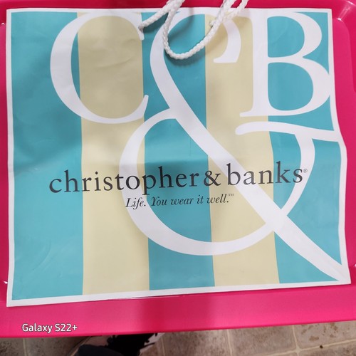 Christopher & Banks Paper Shopping Bag Tote 14x16x6” Rope Handle Out of ...
