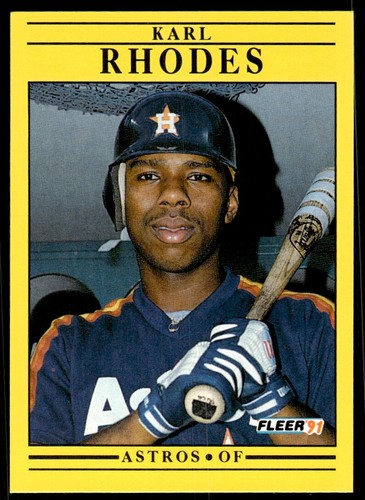1991 Fleer Baseball Card Karl Rhodes Houston Astros #514 | eBay
