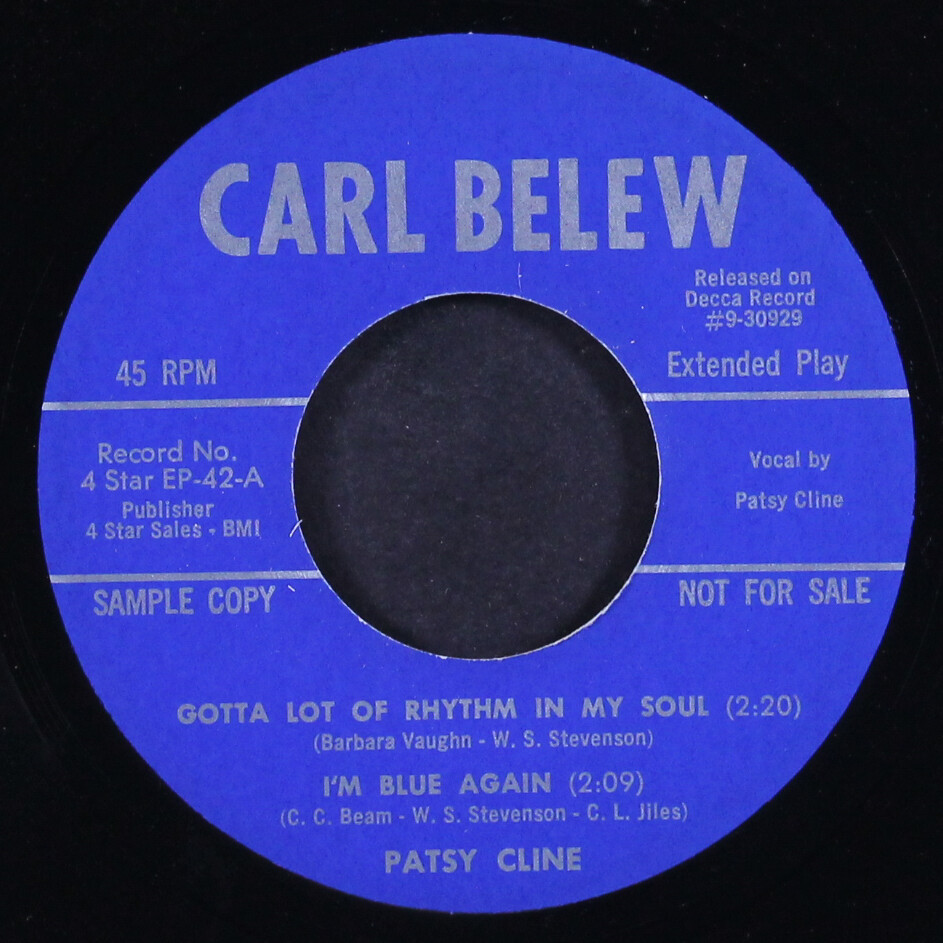 PATSY CLINE / CARL BELEW: gotta lot of rhythm in my soul + 1 / cool ...