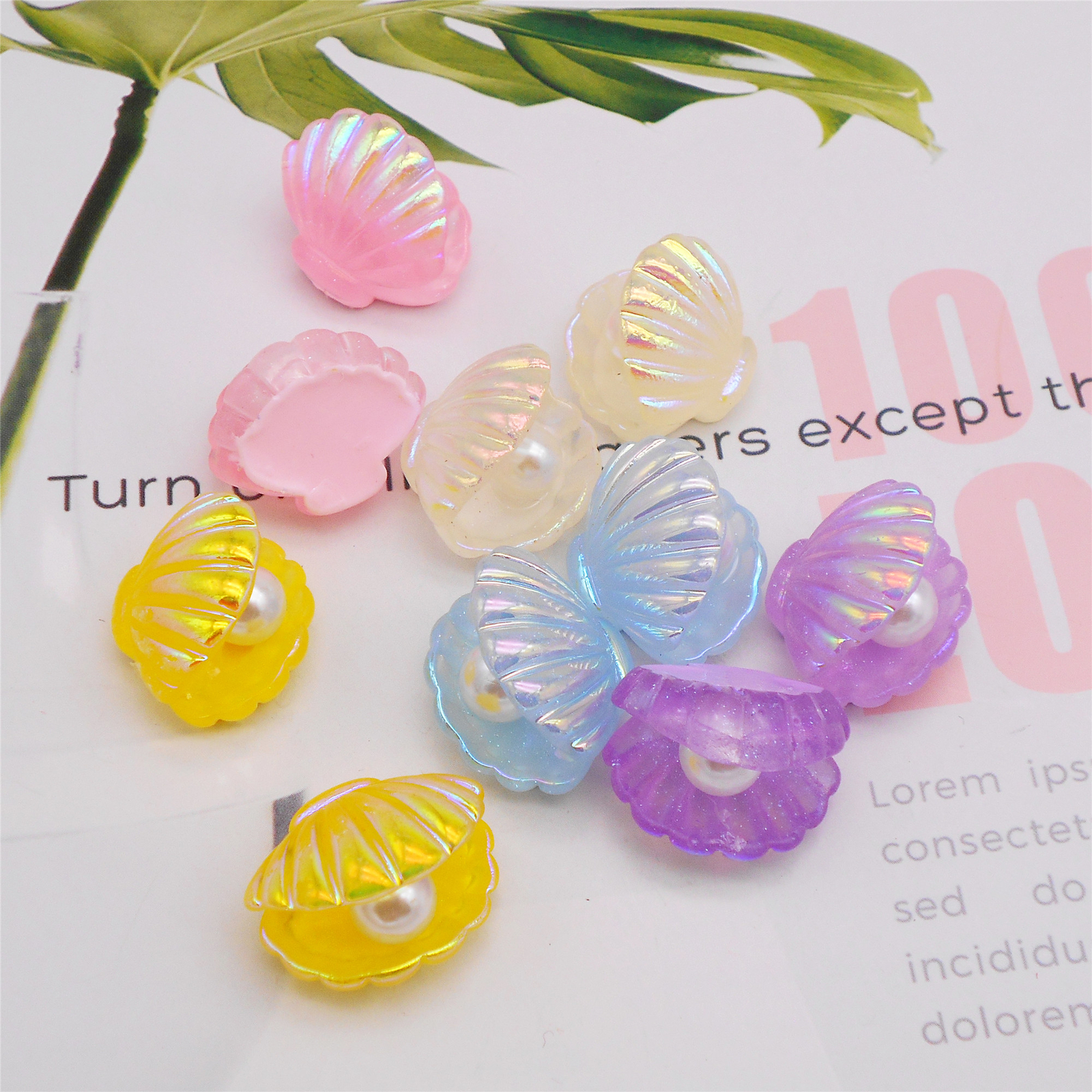 10-pack Mix Fan Shells Embellishments Resin Seashells Phone Case Decor ...