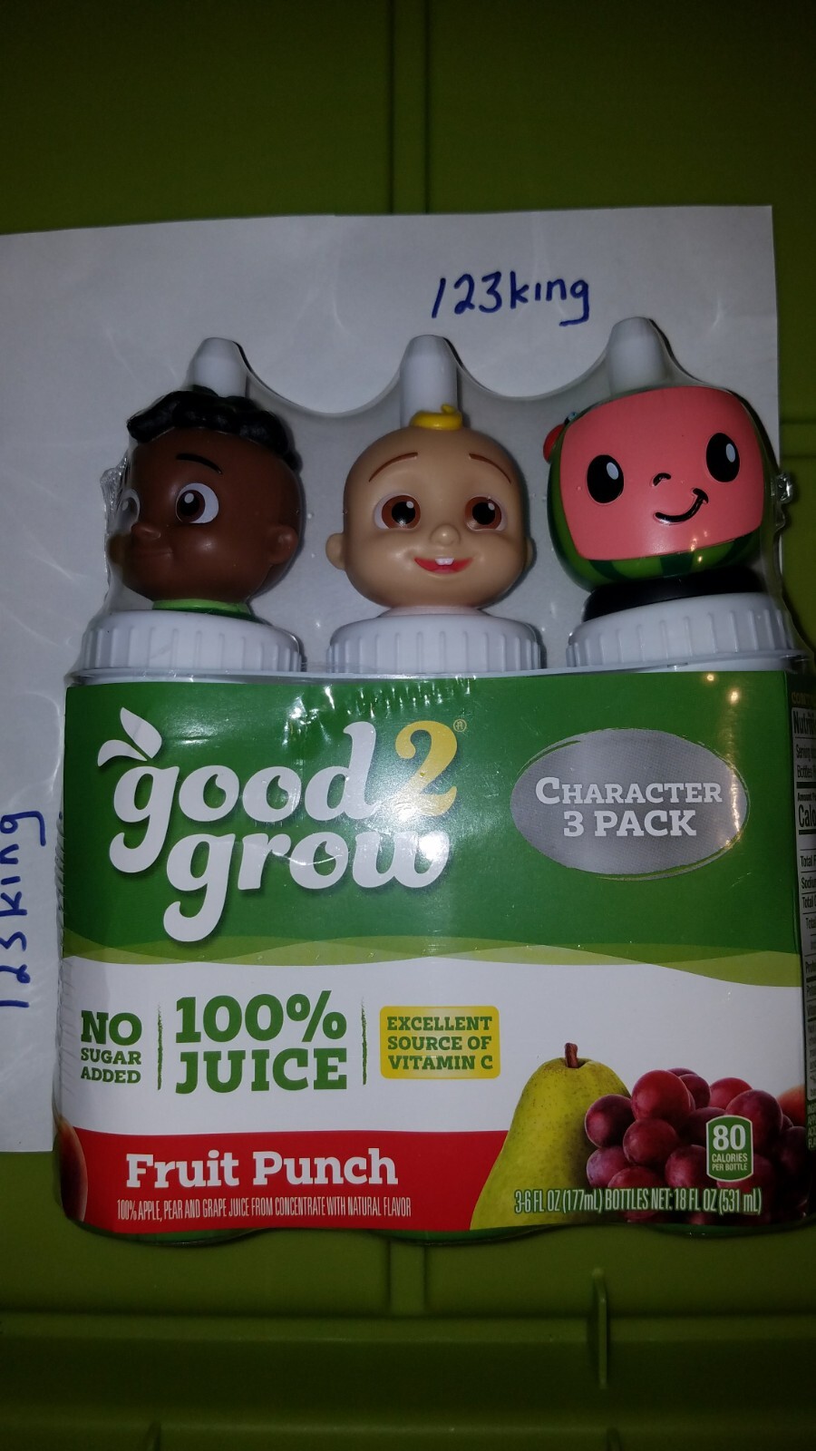 GOOD 2 GROW 3-PACK JUICE TOPPERS w/BOTTLES of COCOMELON'S JJ, CODY ...