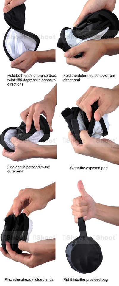 30cm Easy-fold Round Mini Flash Softbox Diffuser Reflector for Sony ...