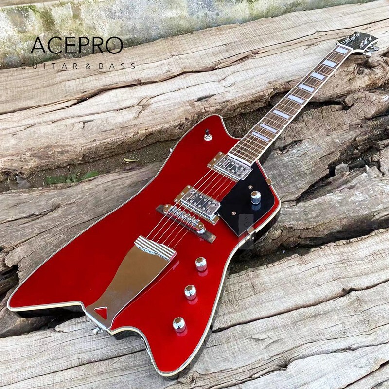 Custom BillyBo Jupiter Metallic Red Color Electric Guitar Chrome ...