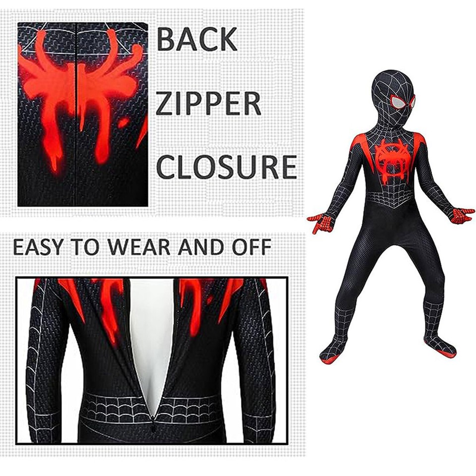 Kids Spider-Man Cosplay Costume Boys Tobey Maguire Outfit Jumpsuit ...