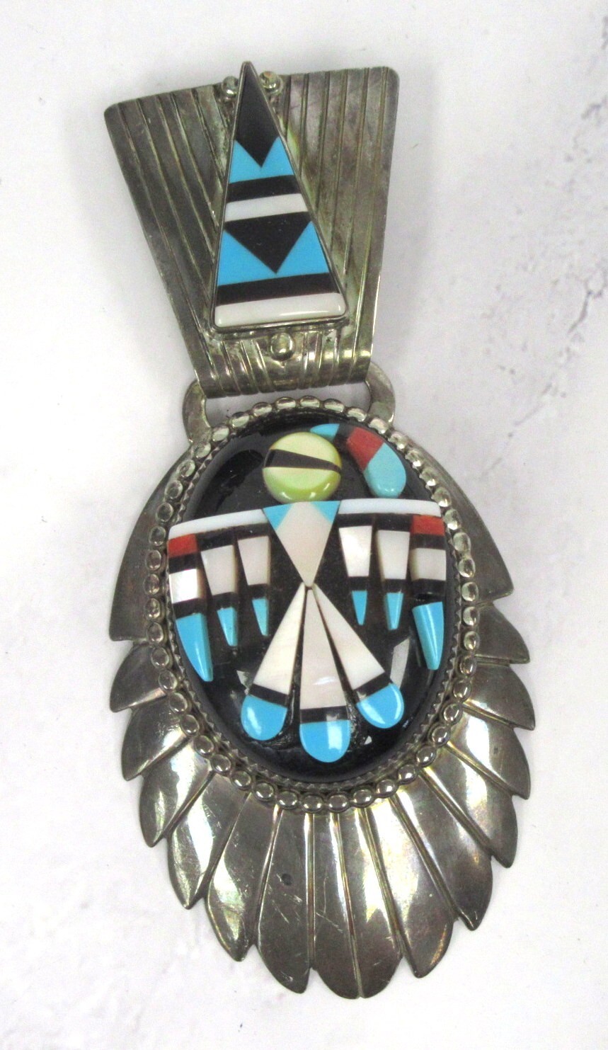 Large Zuni Arthur Platero AP Sterling Silver Thunderb… - Gem