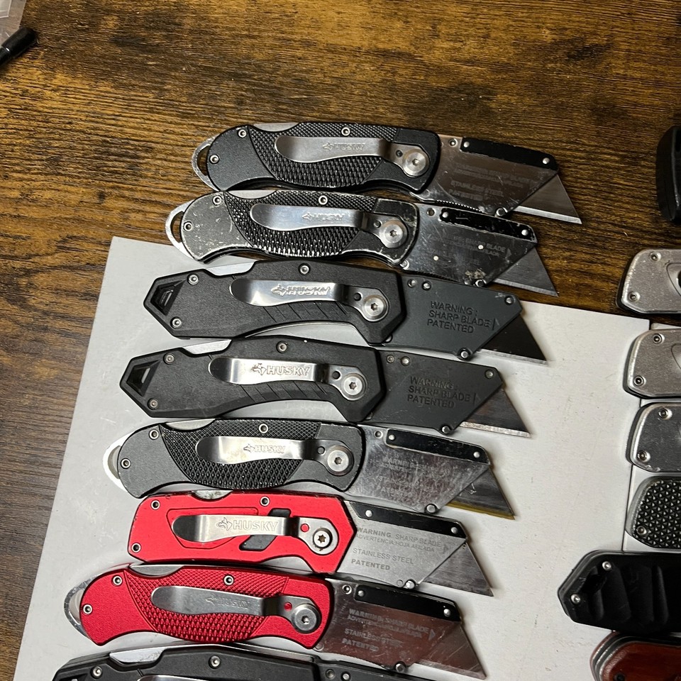 Lot of Husky Pocket Knives and Box Cutters | eBay