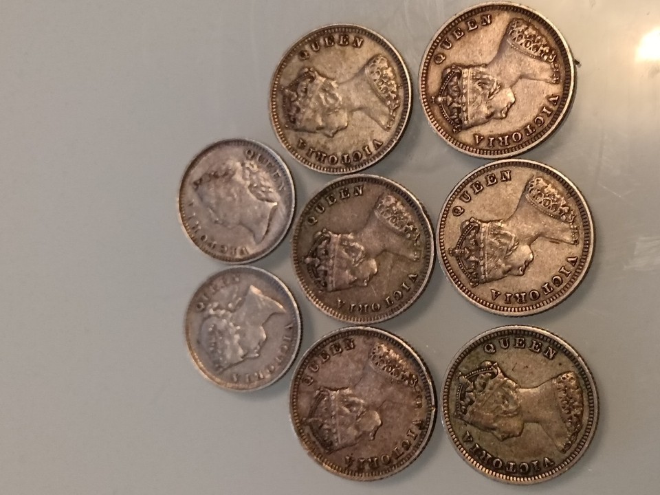 10 cents 6 pieces and 5 cents 2 pieces Hong Kong silver | eBay