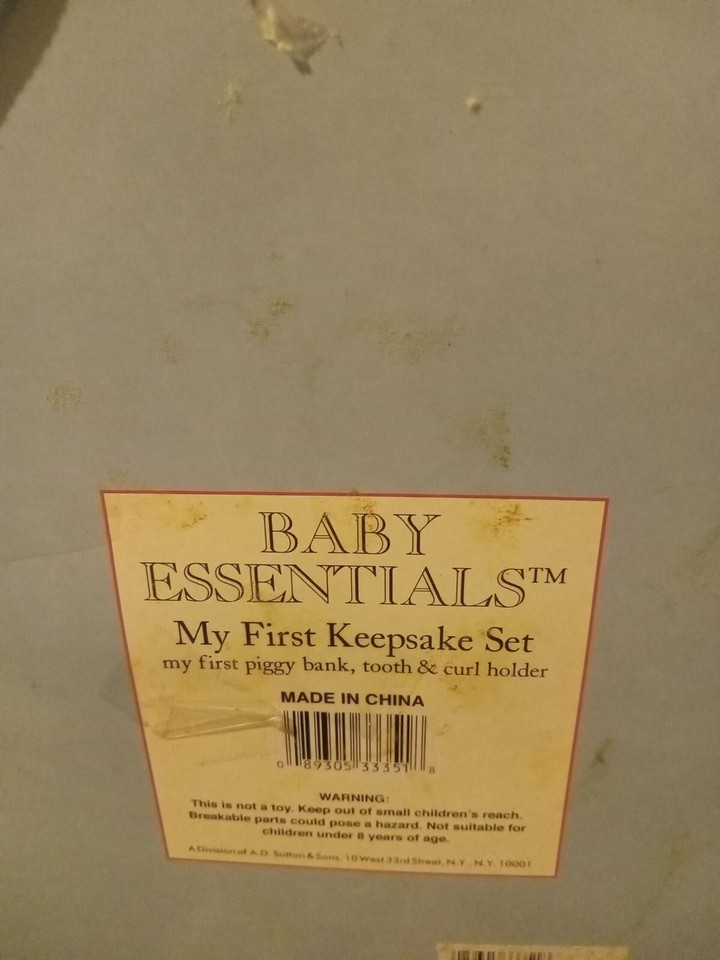 VINTAGE NEW Baby My First Keepsake Set Piggy Bank, first tooth, first ...