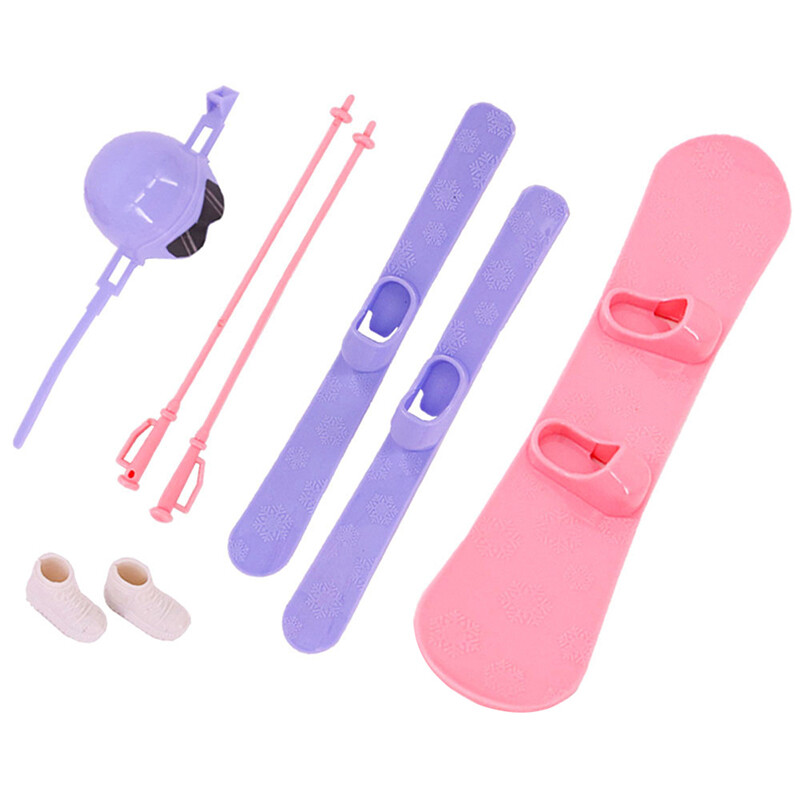 1Set Mini Doll Ski Accessories Shoes Helmet Snowboard Ski Toy Set For ...