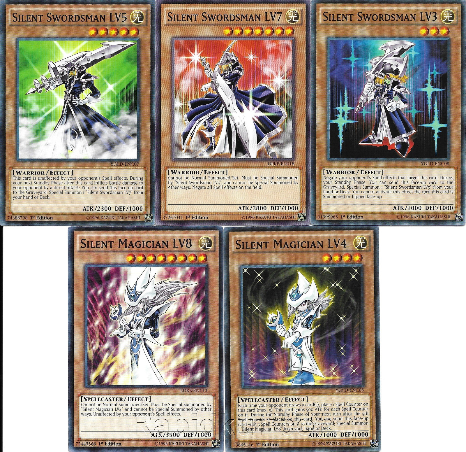Yugioh Silent Magician + Swordsman Set - LV8, LV7, LV5, LV4, LV3 | eBay