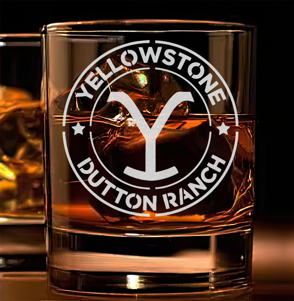 Etched Yellowstone Rocks Drinking Glasses Whiskey Gift Set Name | eBay