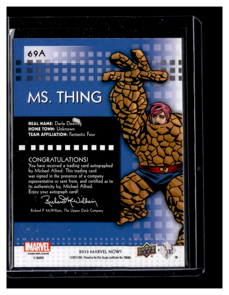 2013 Upper Deck Marvel Now! - Foil Autographs #69A Ms. Thing - Mike ...