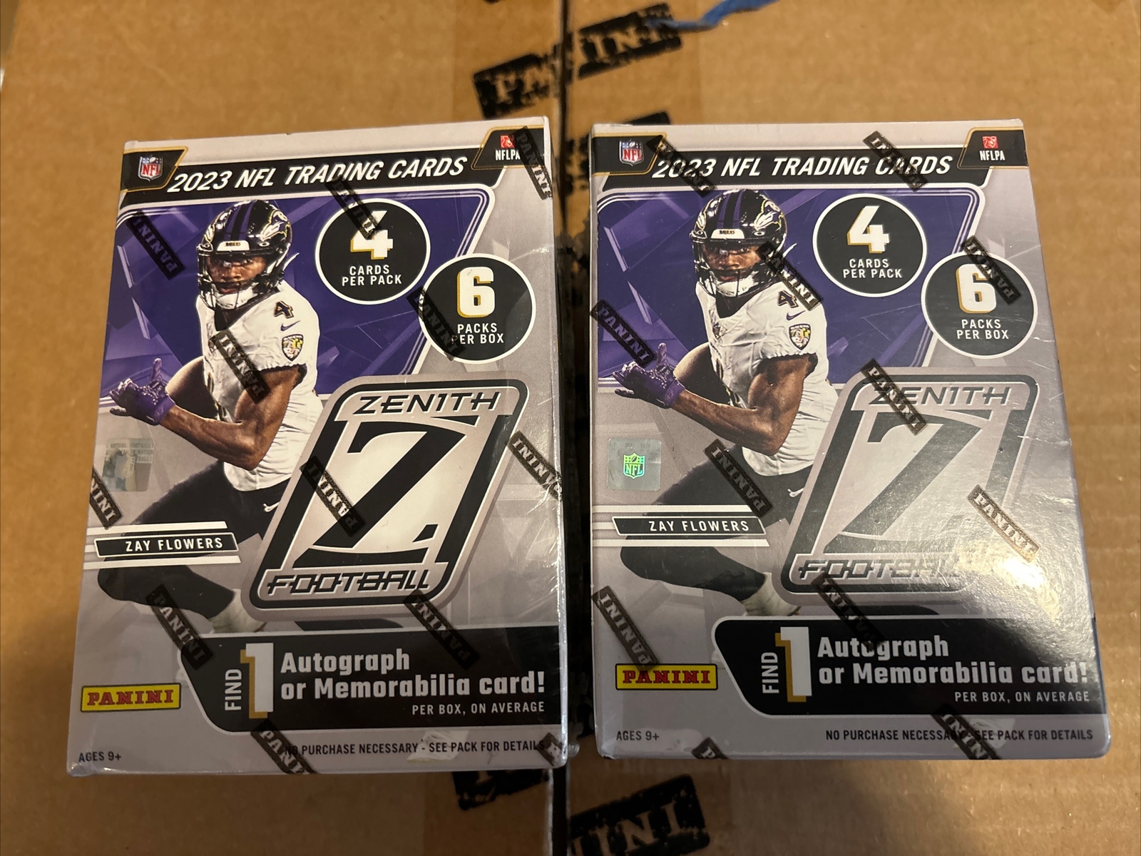 Lot (2) 2023 ZENITH FOOTBALL BLASTER BOX 1 AUTOGRAPH OR JERSEY PER BOX ...