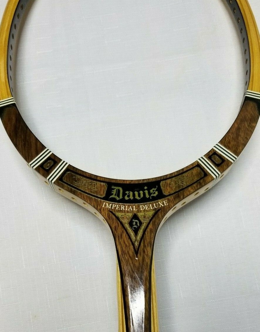 Davis Imperial Deluxe Wood Vintage Tennis Racquet Leather | eBay