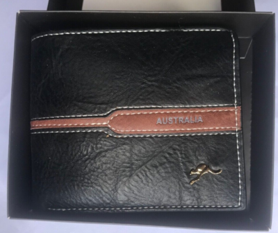 FAUX LEATHER Men's WALLET AUSTRALIAN KANGAROO SOUVENIR Classic Wallet ...
