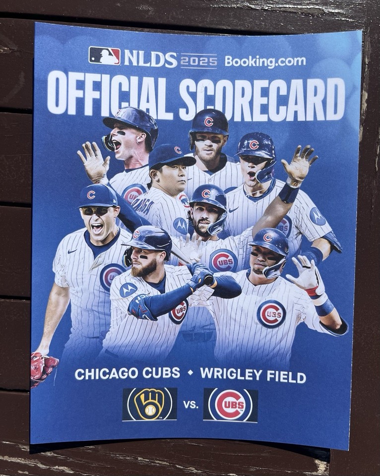 2025 Chicago Cubs NLDS Scorecard Chicago Cubs vs Milwaukee Brewers NEW ...
