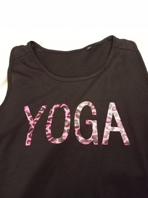 Open back yoga top size XL. Mesh back and pink leopard letters. Bnwot ...