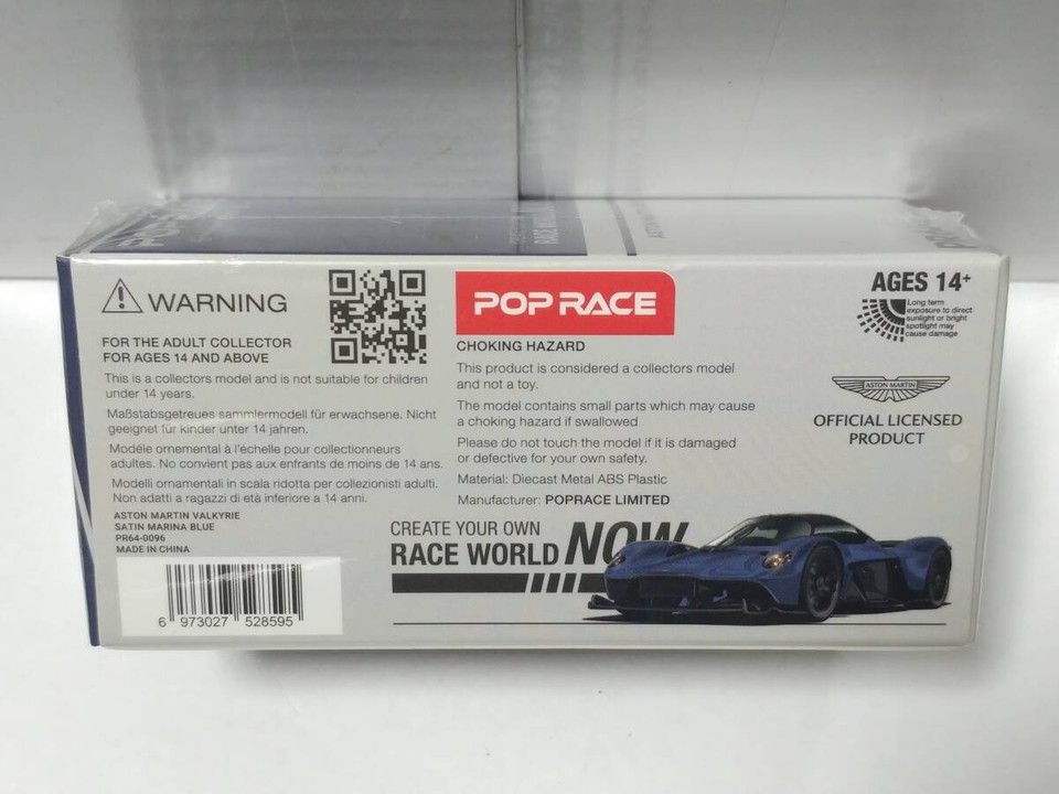 POP RACE 1/64 Aston Martin Valkyrie Satin Marina Blue PR640096 | eBay