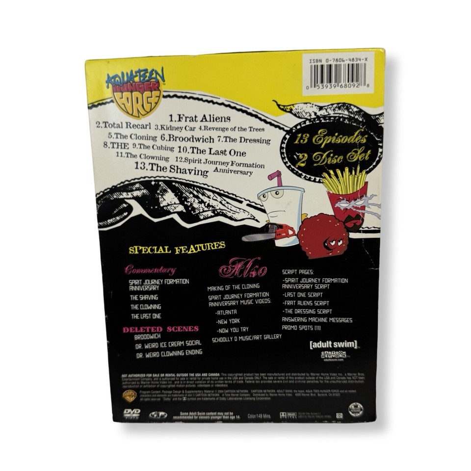 Aqua Teen Hunger Force Season 3 DVD (2004 2-Disc Set) VGUC ATHF ...