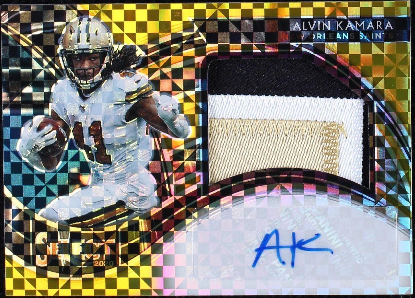2020 Panini Select - Jumbo Signature Swatches Alvin Kamara #JUS-AKA ...
