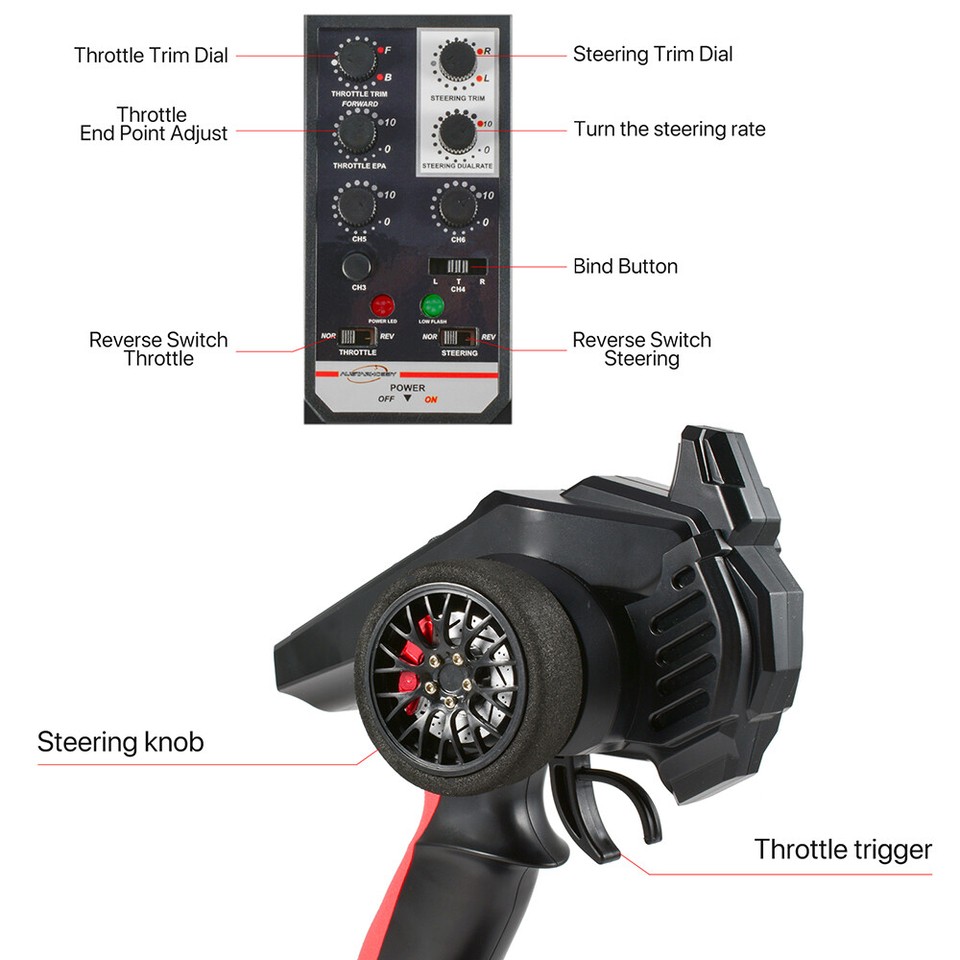 Austar AX-X6 6x6 RC Crawler 1/10 RC Car 30KM/H 2.4G 6WD 6CH Remote ...