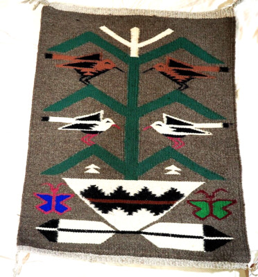 Navajo Teec Nos Pos Rug With Tree, Birds, Butterflies and Arrows By ...