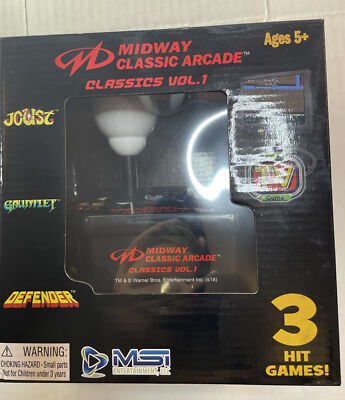 Midway Classic Arcade Plug & Play TV 3 Game Joust Defender Gauntlet Vol ...