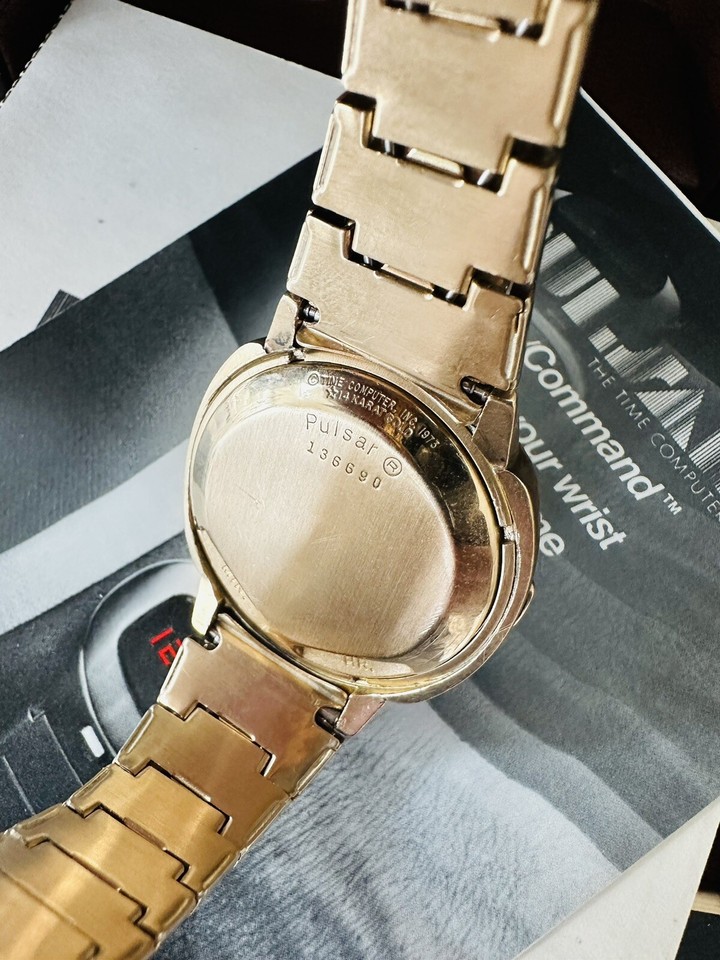 Rare Vintage Pulsar P3 Time Computer Watch Solid 14k Gold ~ Box ...