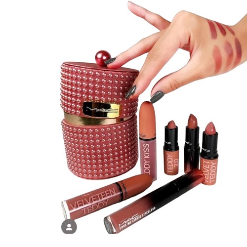 Mac Velvet Teddy's Party Crew Vault 7pc Limited Holiday Lipstick Gift ...
