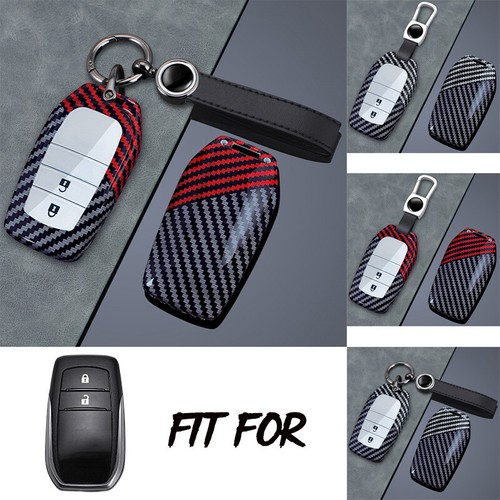 Carbon Fiber Car Key Fob Case Cover For Toyota Fortuner Highlander RAV4 ...