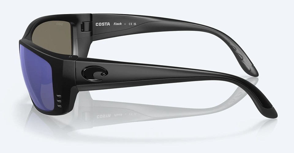 BRAND NEW Costa Del Mar FISCH Blackout & Blue Mirror Polarized Glass ...