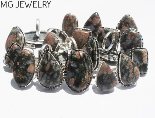 50 Pcs Lot Natural Que Sera Gemstone 925 Silver Plated Rings MFB596 | eBay