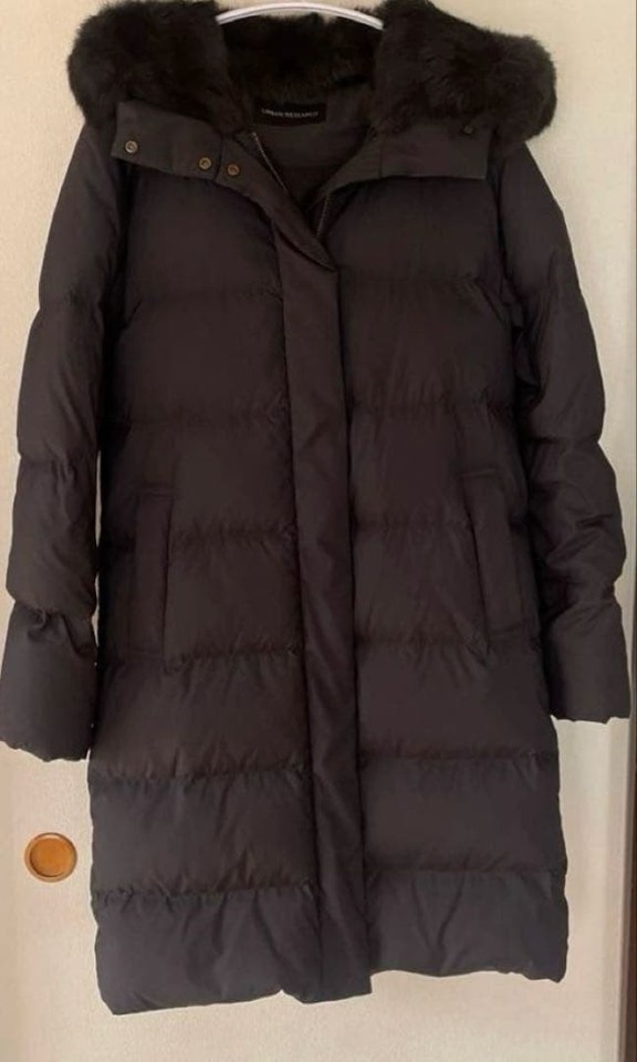 Long down coat rabbit fur black | eBay