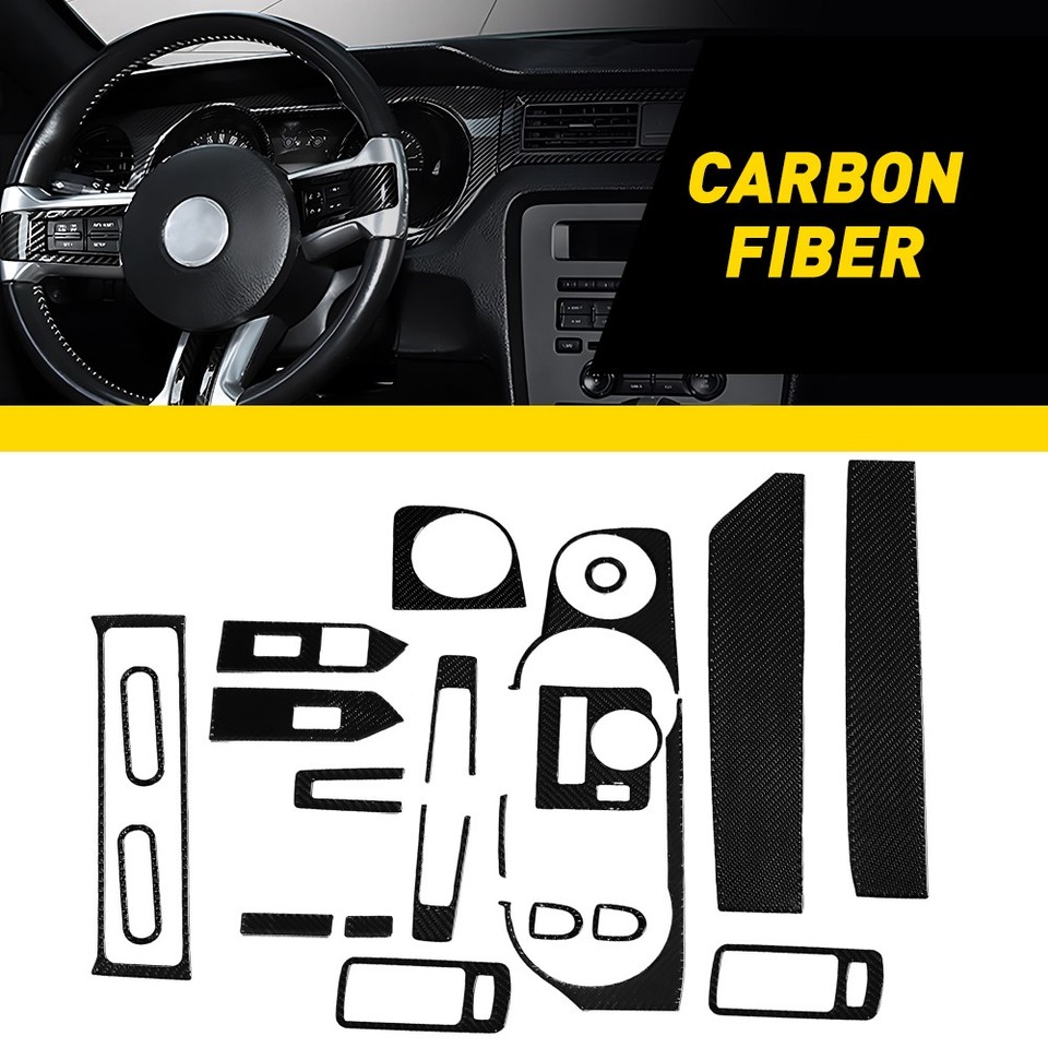 1 Set Carbon Fiber Inner Cover Trim Kit Fits Ford Mustang 09-13 Front ...