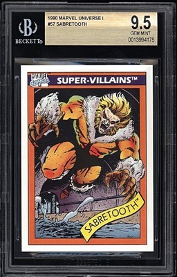 1990 Marvel Universe Impel Sabretooth BGS 9.5 Gem Mint #57 Graded Card ...