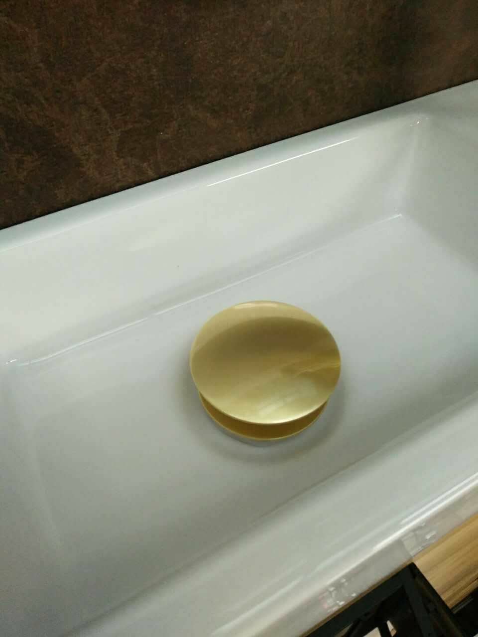 Brushed Nickel s/s 32mm Pop Up NO Overflow Waste Basin Vanity Push Plug ...