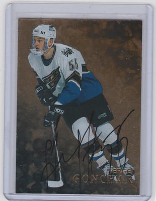 98-99 1998-99 BE A PLAYER SERGEI GONCHAR GOLD AUTO AUTOGRAPH 299 ...
