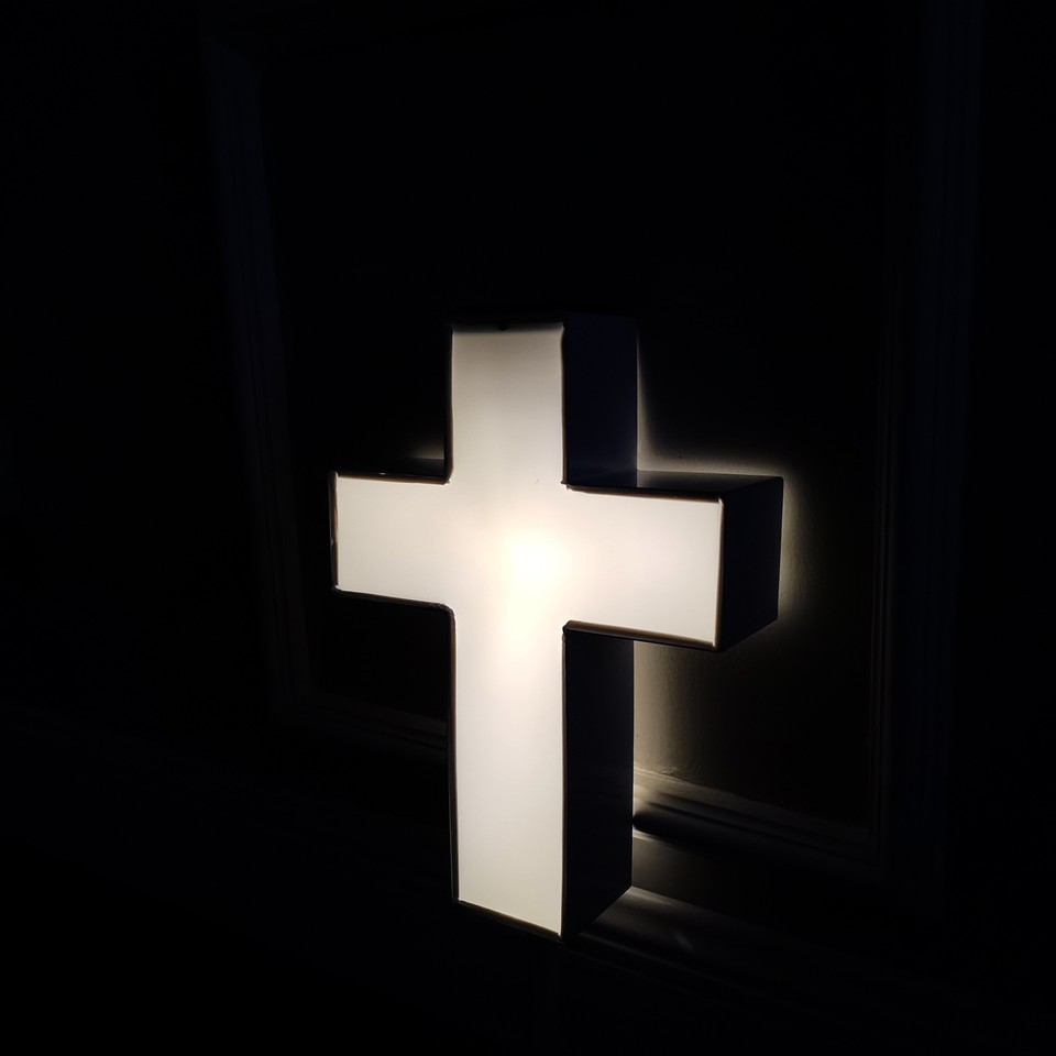 Solar Lighted Cross Solar Power Cemetery Cross Grave Memorial ...