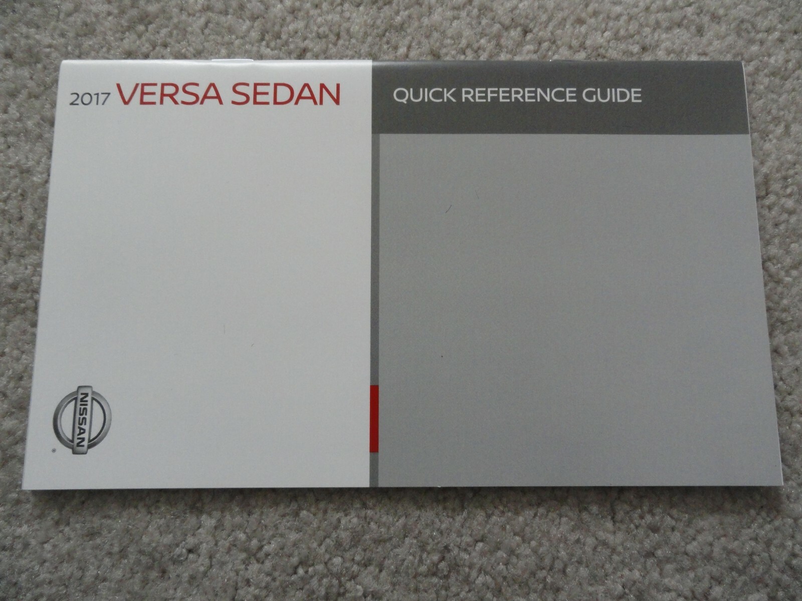 2017 Nissan Versa Sedan Quick Reference Guide Owners Manual SUPPLEMENT ...