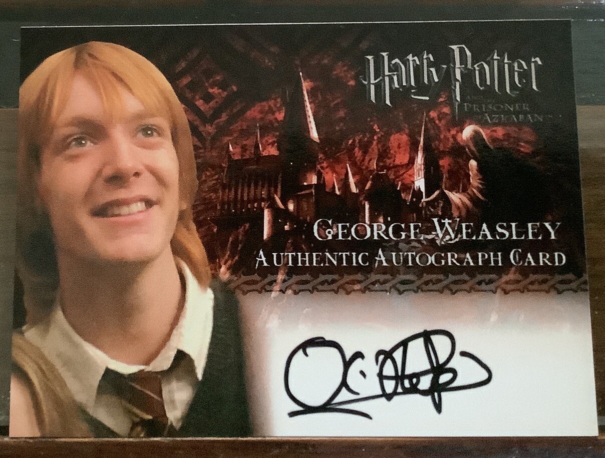 Harry Potter Oliver Phelps Autograph Card As George Weasley | eBay