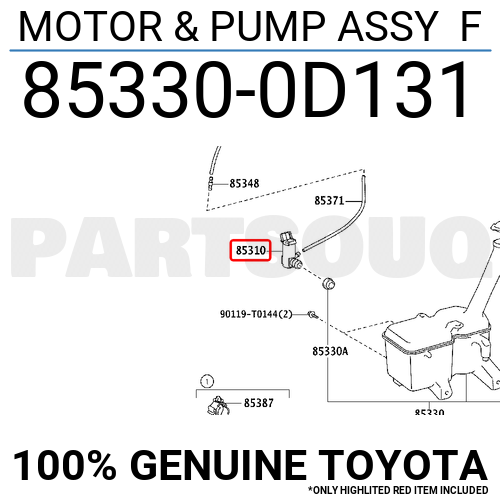 853300D131 Genuine Toyota MOTOR & PUMP ASSY F 85330-0D131 | eBay