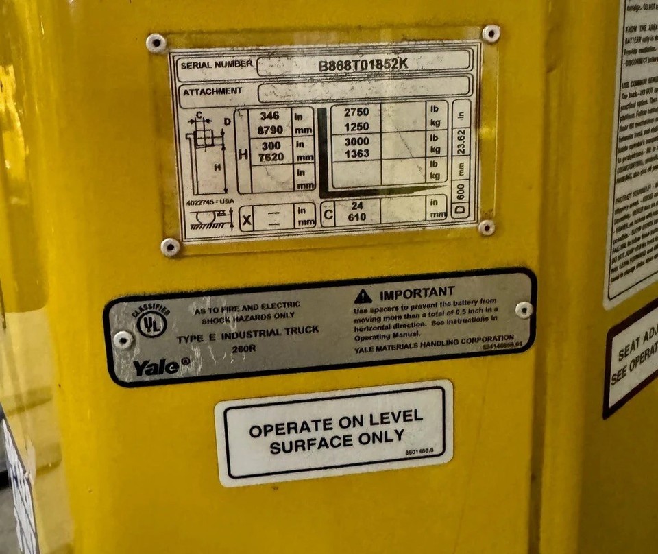 2012 Yale NTA030SB 3000 LB 3 Stage Mast 48 Volt Electric Man-Up Turret ...