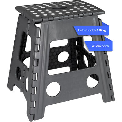 Deco4Me Klapp-Hocker faltbar, bis 150kg belastbar, 1 Stufe, Trittstufe ...