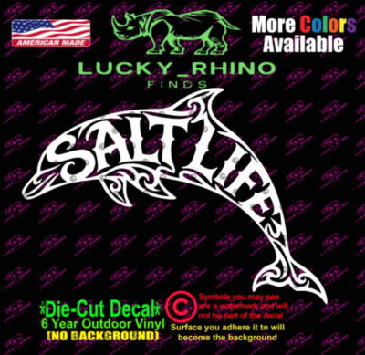 Salt Life Sea Dolphin Ocean Beach Car Window Vinyl Decal Bumper Sticker ...