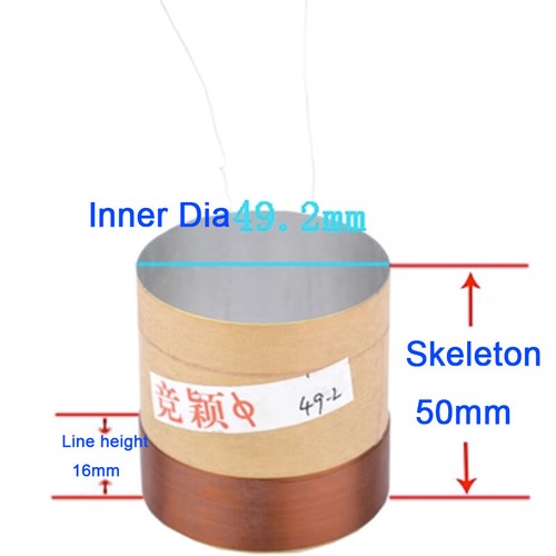 49.2mm ID 8Ω 8ohm White Aluminum Woofer Voice Coils Round Wire Bass ...